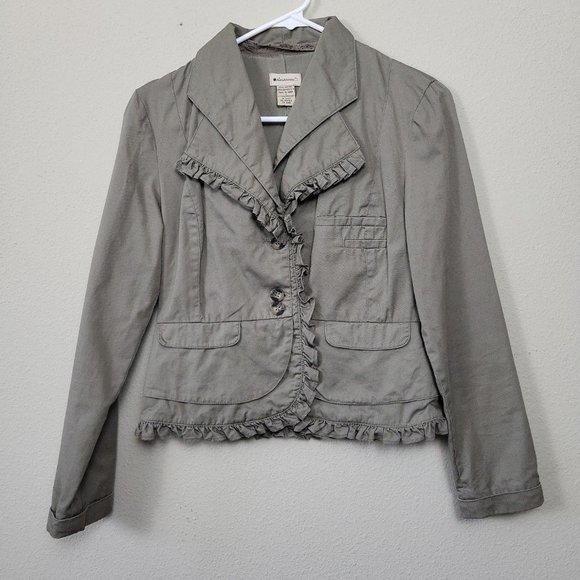 elevenses | Jackets & Coats | Anthropologie Elevenses Womens 2 Ruffle ...